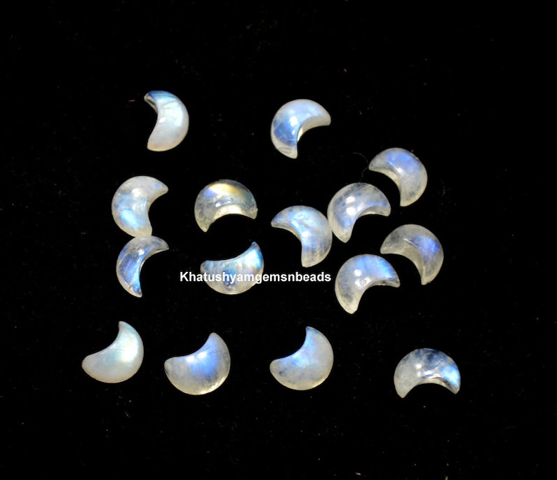8 Mm TO 30 Mm Rainbow Moonstone Natural Crescent Moon Shape Cabochon ...