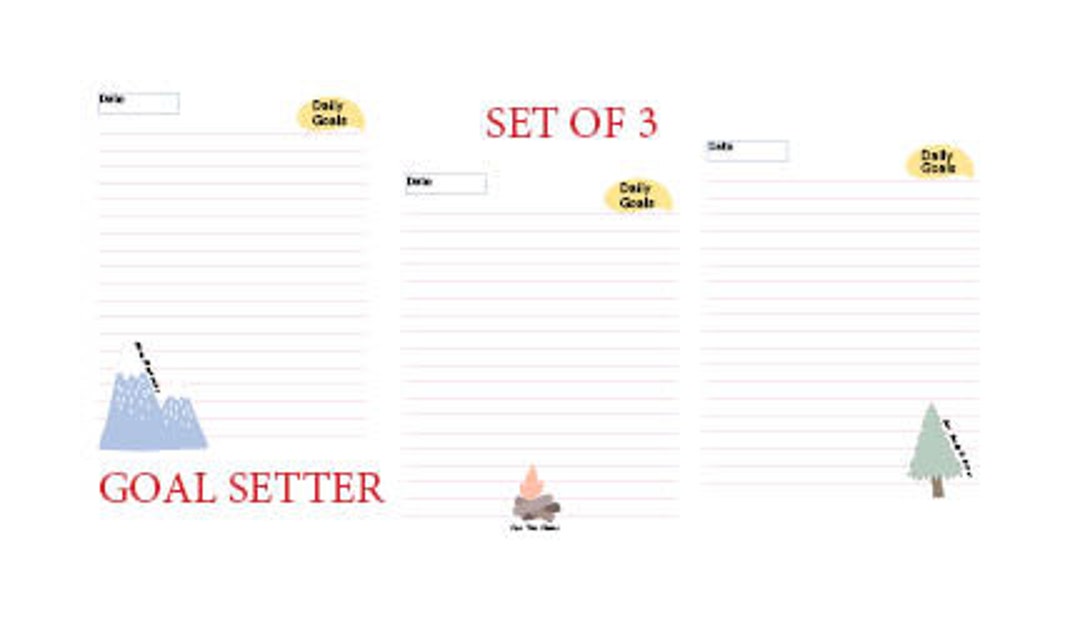 Move Mountains Daily Goal Setter Sheets, Set of 3, Personal/business ...