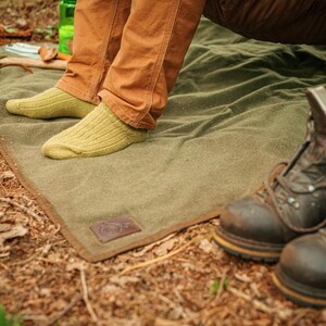 Bushcraft Blanket Wool and Wax Canvas Ground Mat Picnic Blanket - Etsy