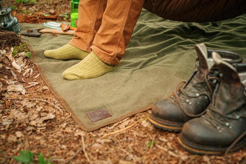 Bushcraft Blanket Wool and Wax Canvas Ground Mat Picnic Blanket - Etsy