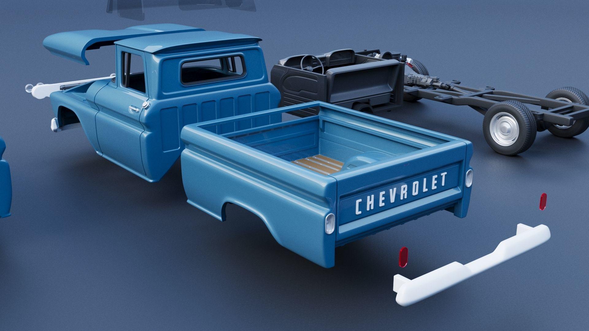 1961 Chevy C10 STL File Classic Truck 3D Printable Model Kit Digital ...
