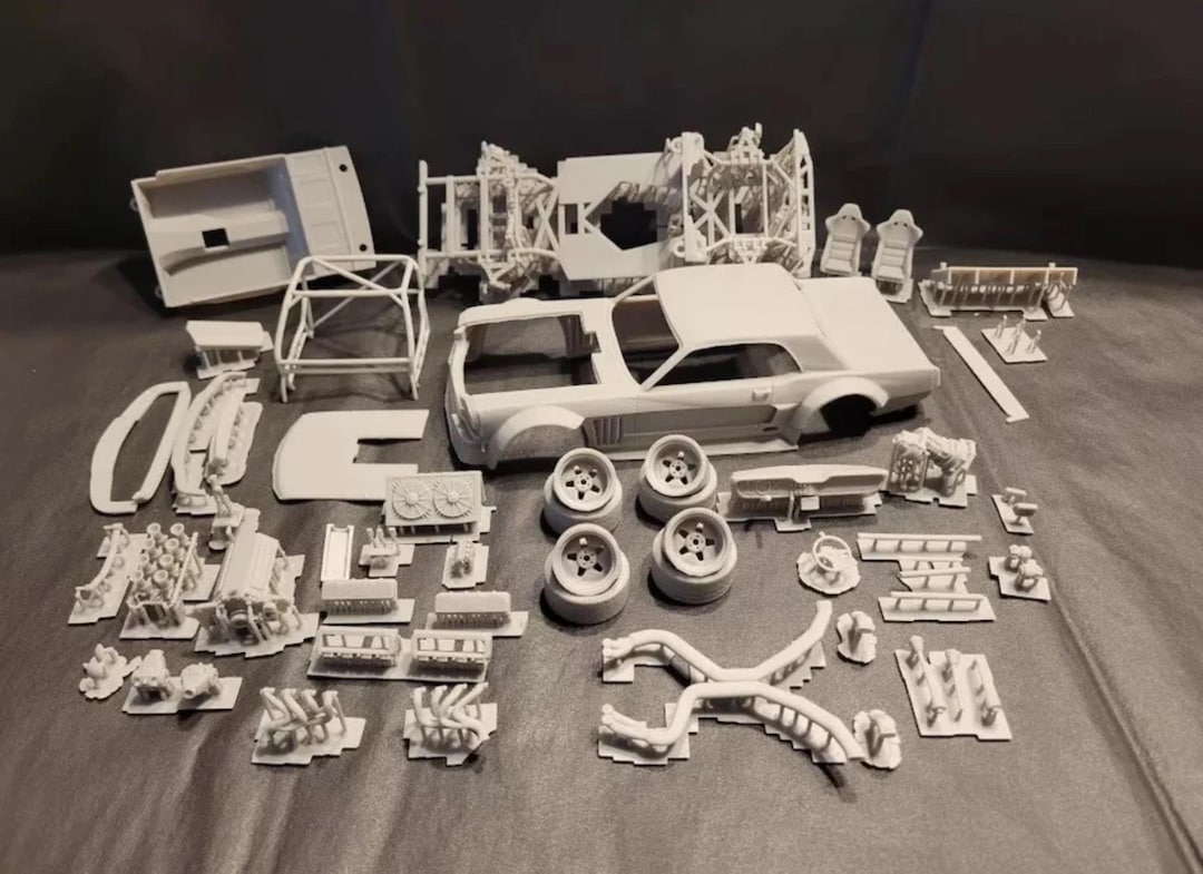 Ford Mustang Hoonicorn STL File 1/25 Scale 3D Printable Model Car Kit ...