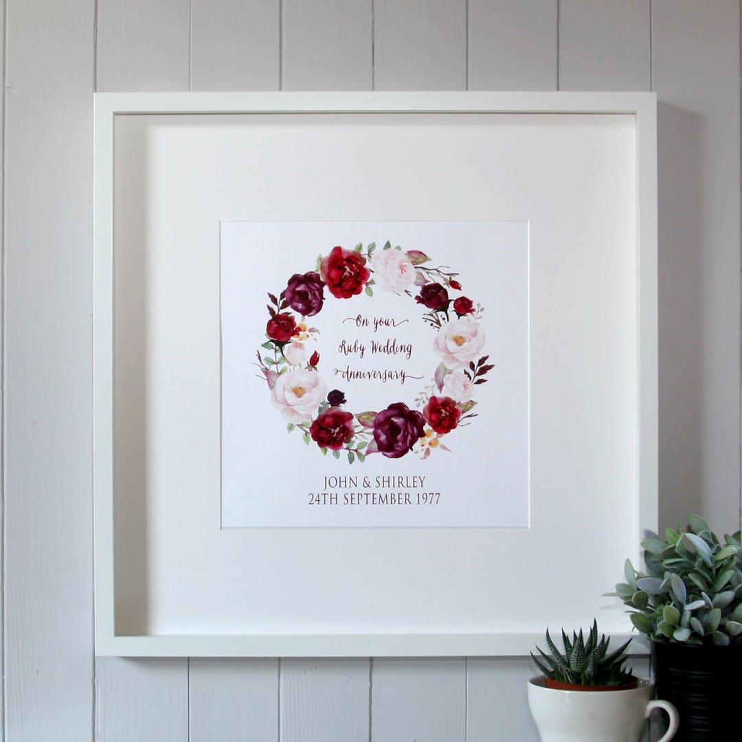 Personalised Ruby Wedding Anniversary Gift Ruby Wedding Gift 40th ...