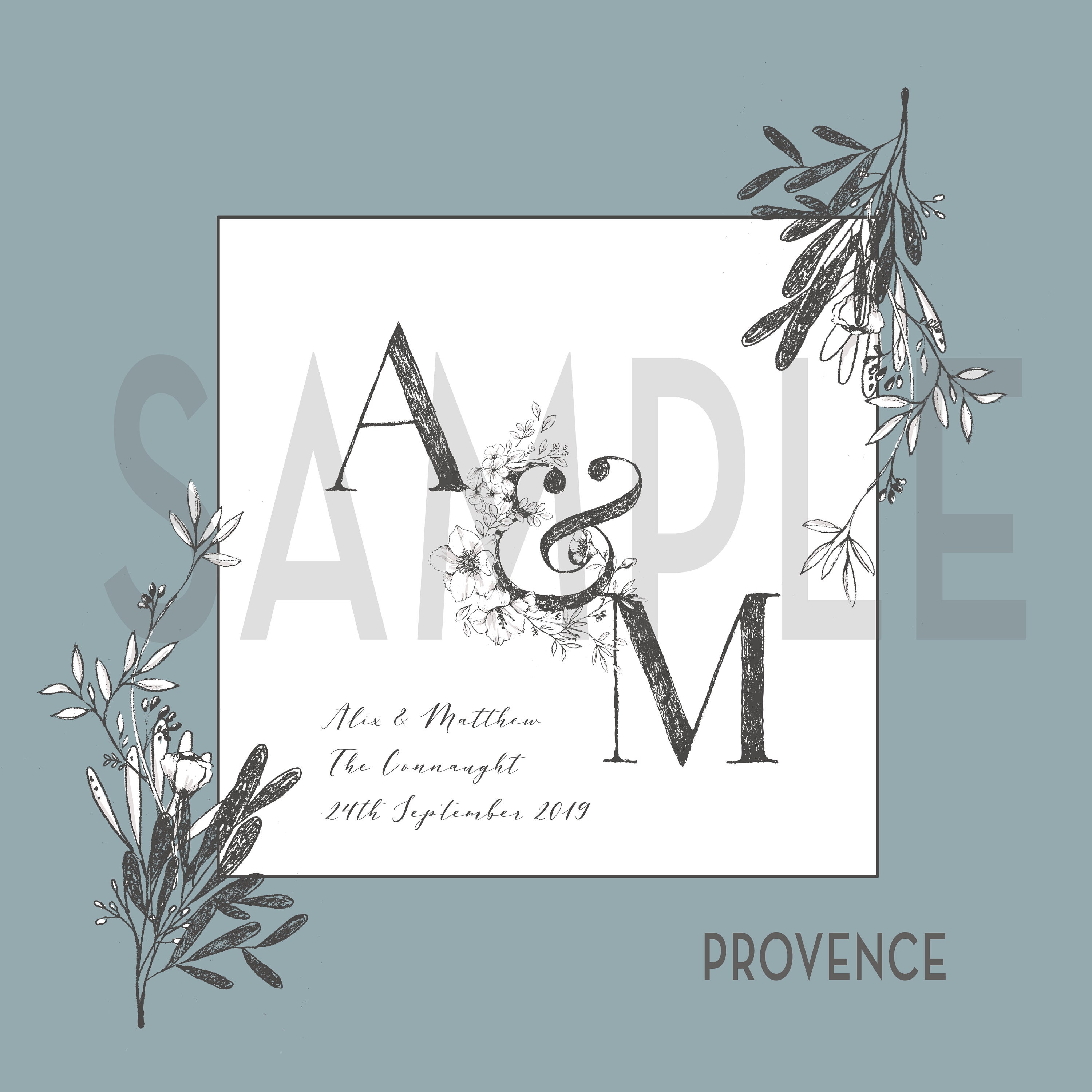 Monogrammed Print on Cotton Canvas Monogram Wedding Wedding Gift Canvas ...