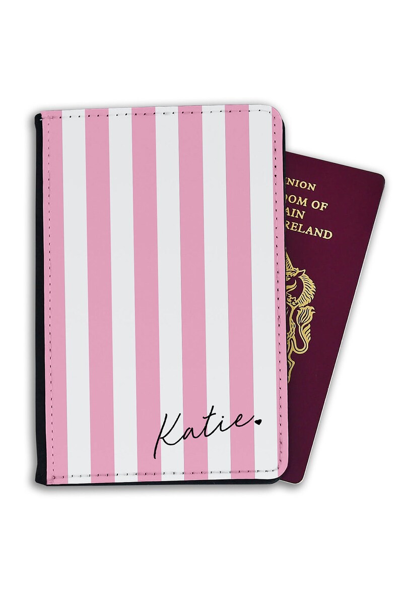 Pink Stripe Passport Cover Custom Passport Cover - Etsy