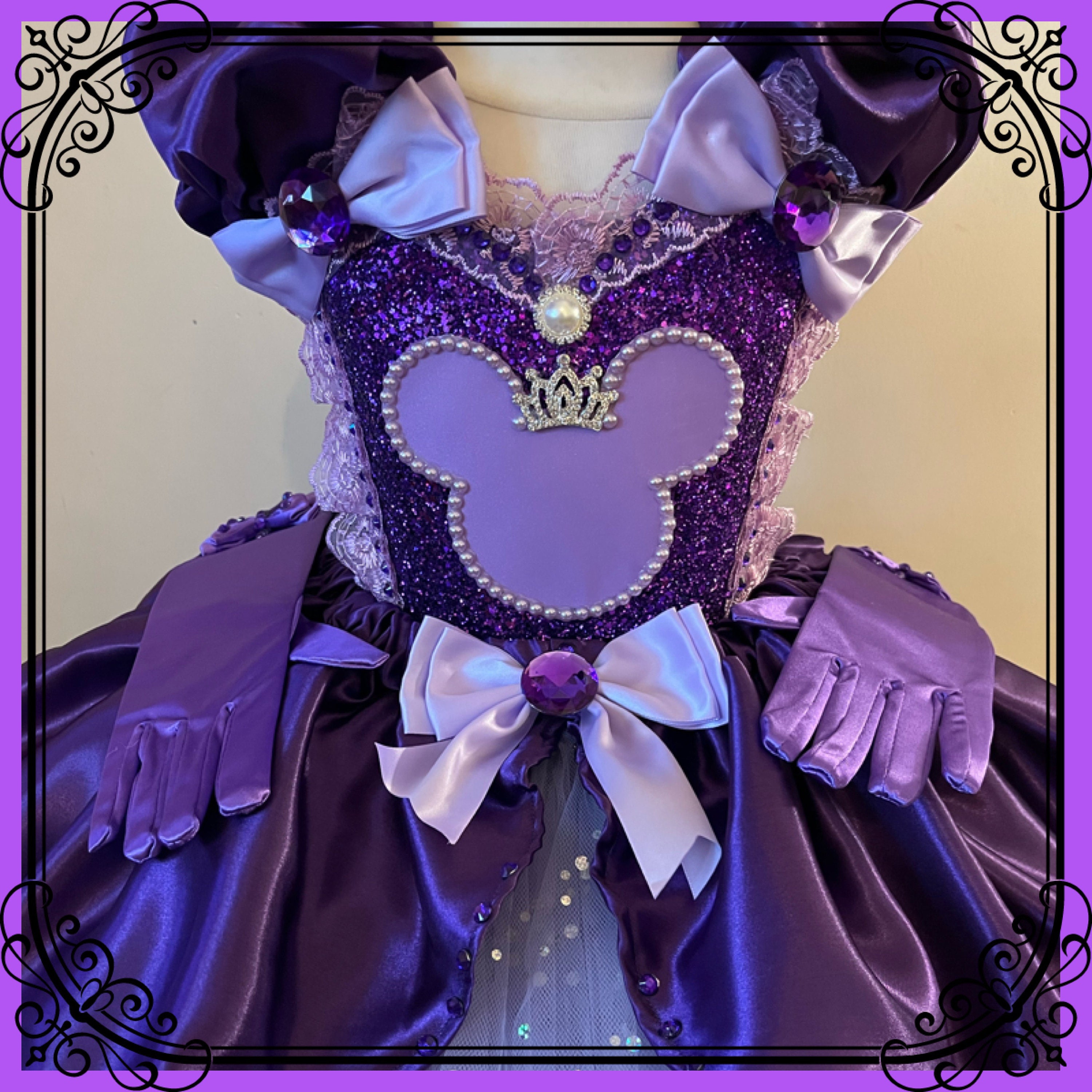 Minnie Mouse Purple Lilac Princess Tutu Dress Satin Ball Gown Birthday ...