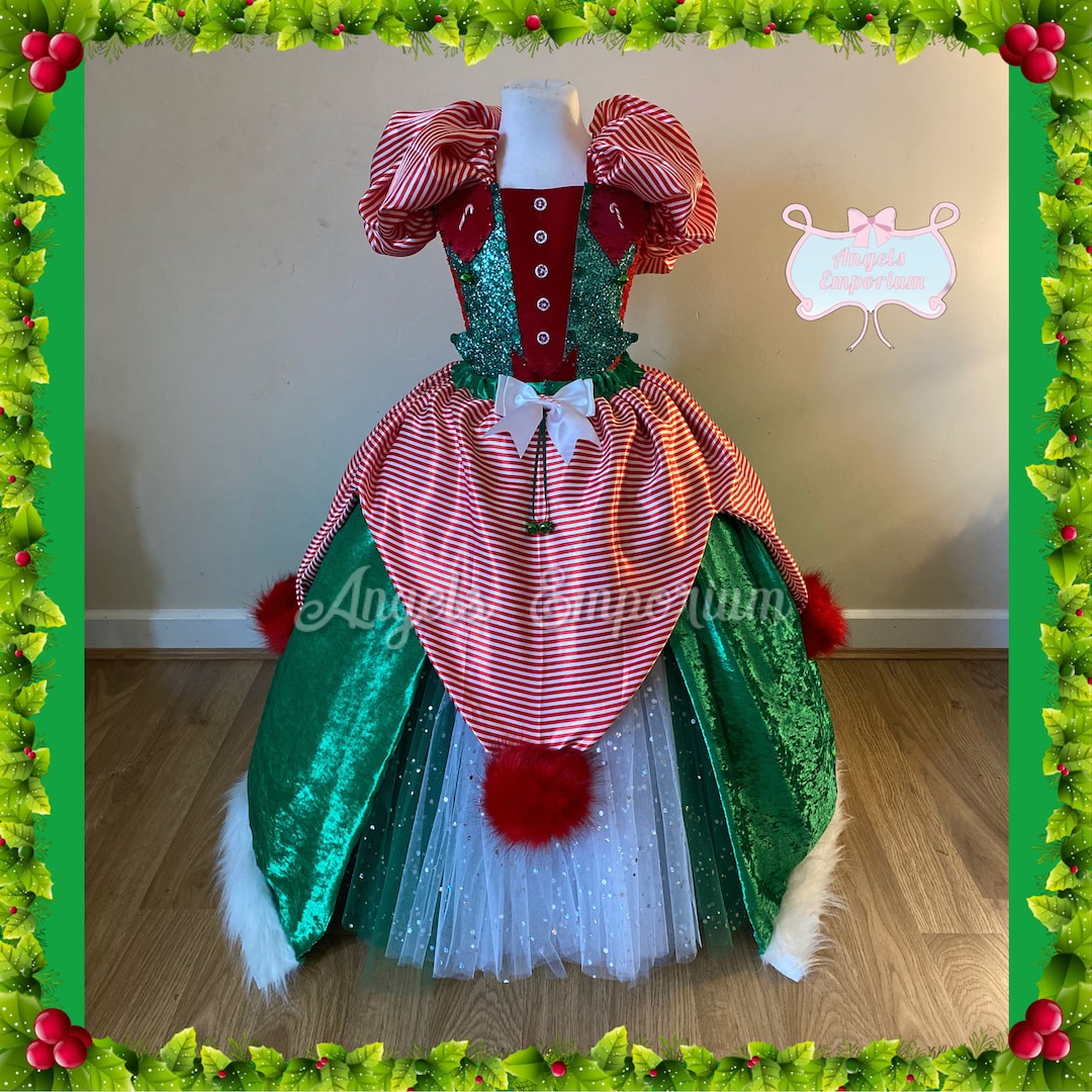 Luxury Mrs Claus Christmas Tutu Dress Santa’s Little Helper Head Elf ...