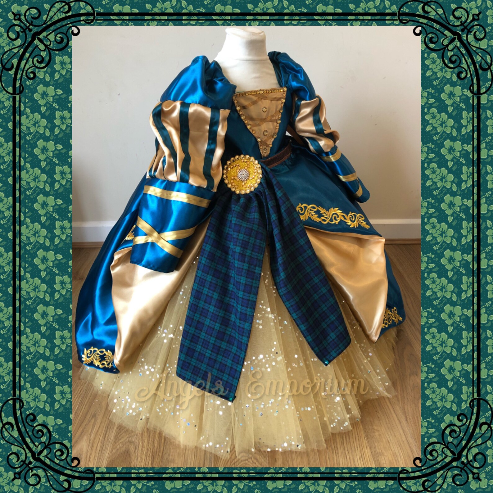 Luxury Merida Brave Inspired Tutu Dress Teal Gold Red Haired Princess ...