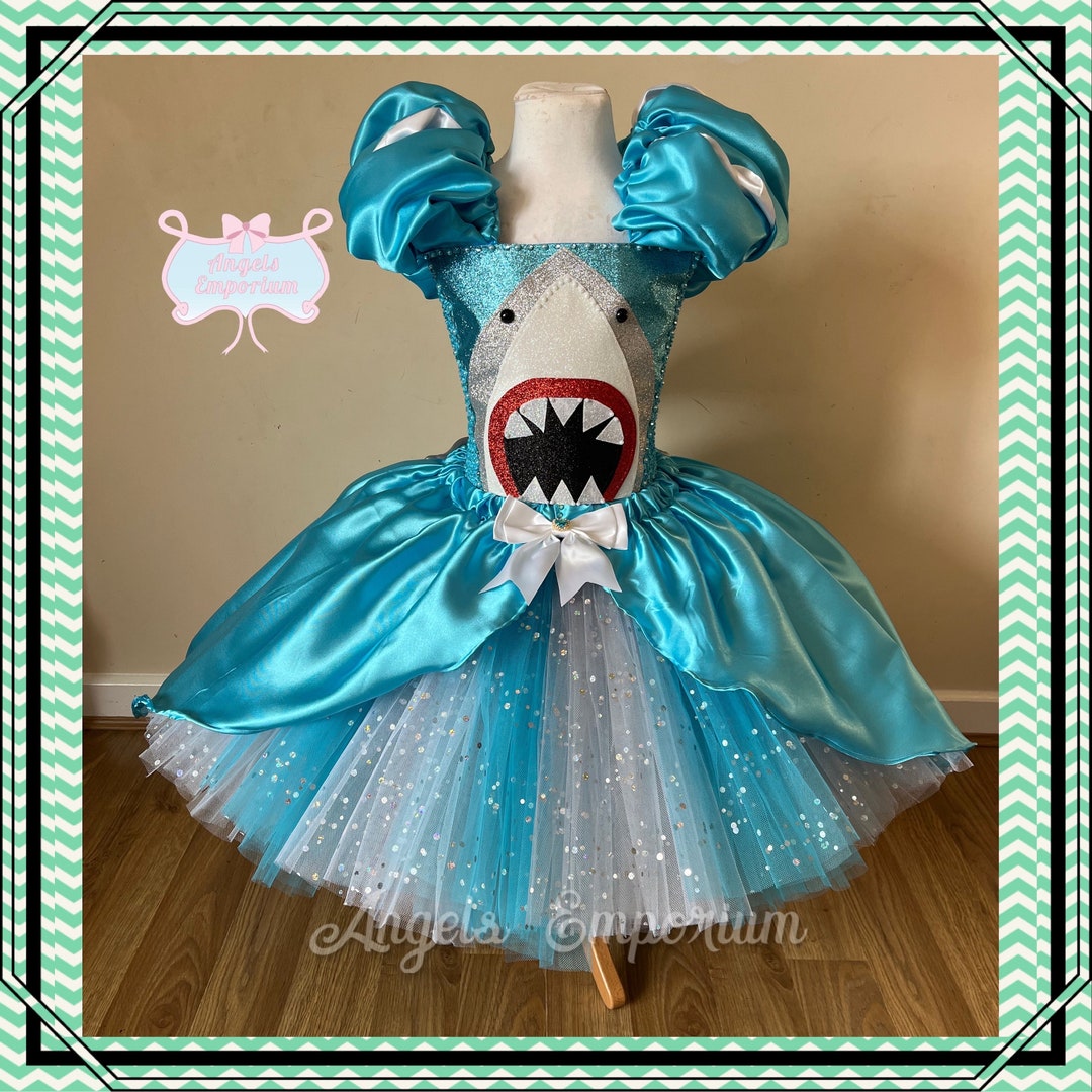 Luxury Jaws Theme Shark Fin Tutu Dress Fish Tail Halloween Costume ...