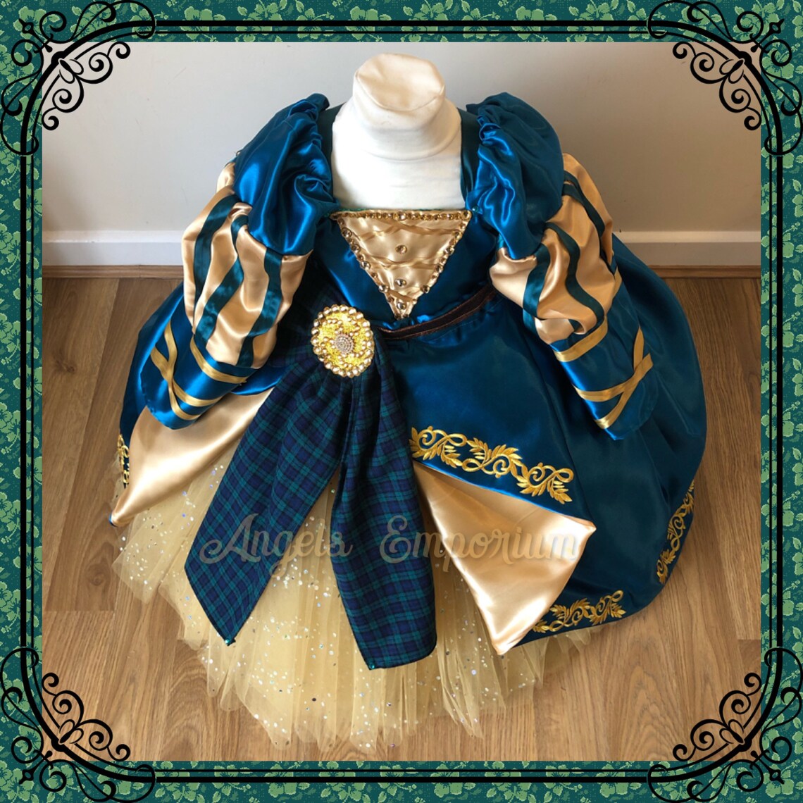 Luxury Merida Brave Inspired Tutu Dress Teal Gold Red Haired - Etsy