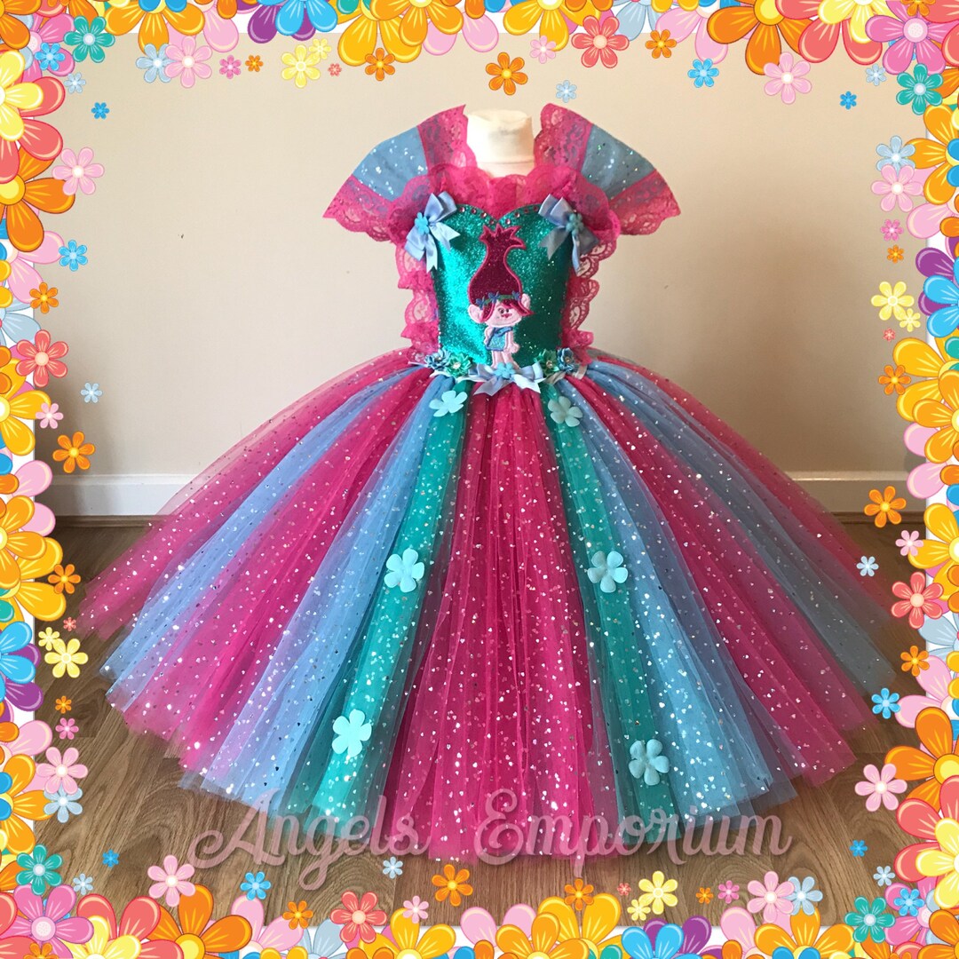 Princess Poppy the Troll Inspired Tutu Dress. Sparkly Costume Dressing ...