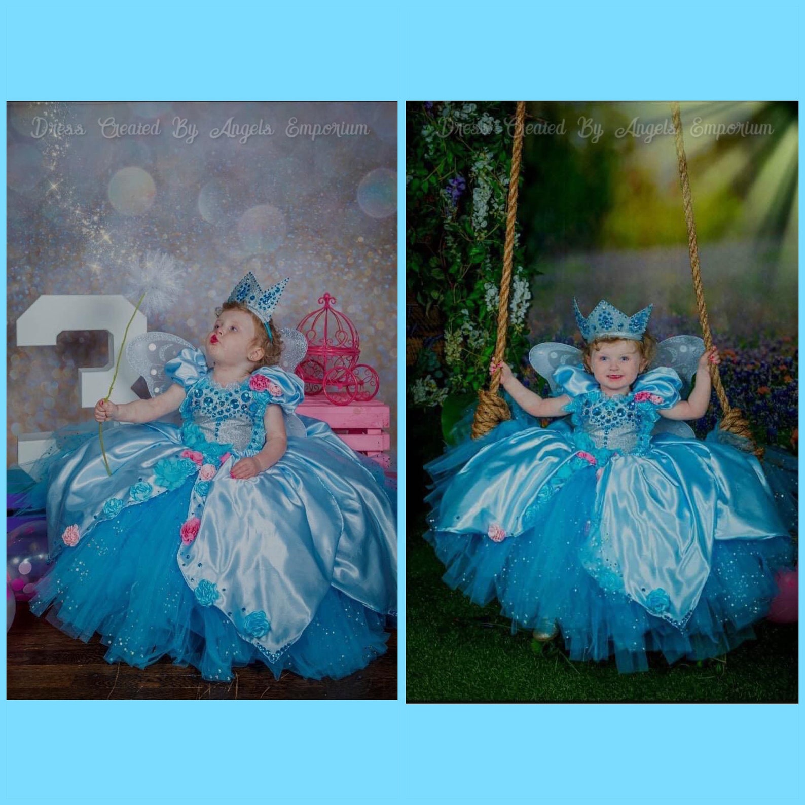 Blue Silver Fairy Queen Princess Tutu Dress Cosplay Ball Gown | Etsy