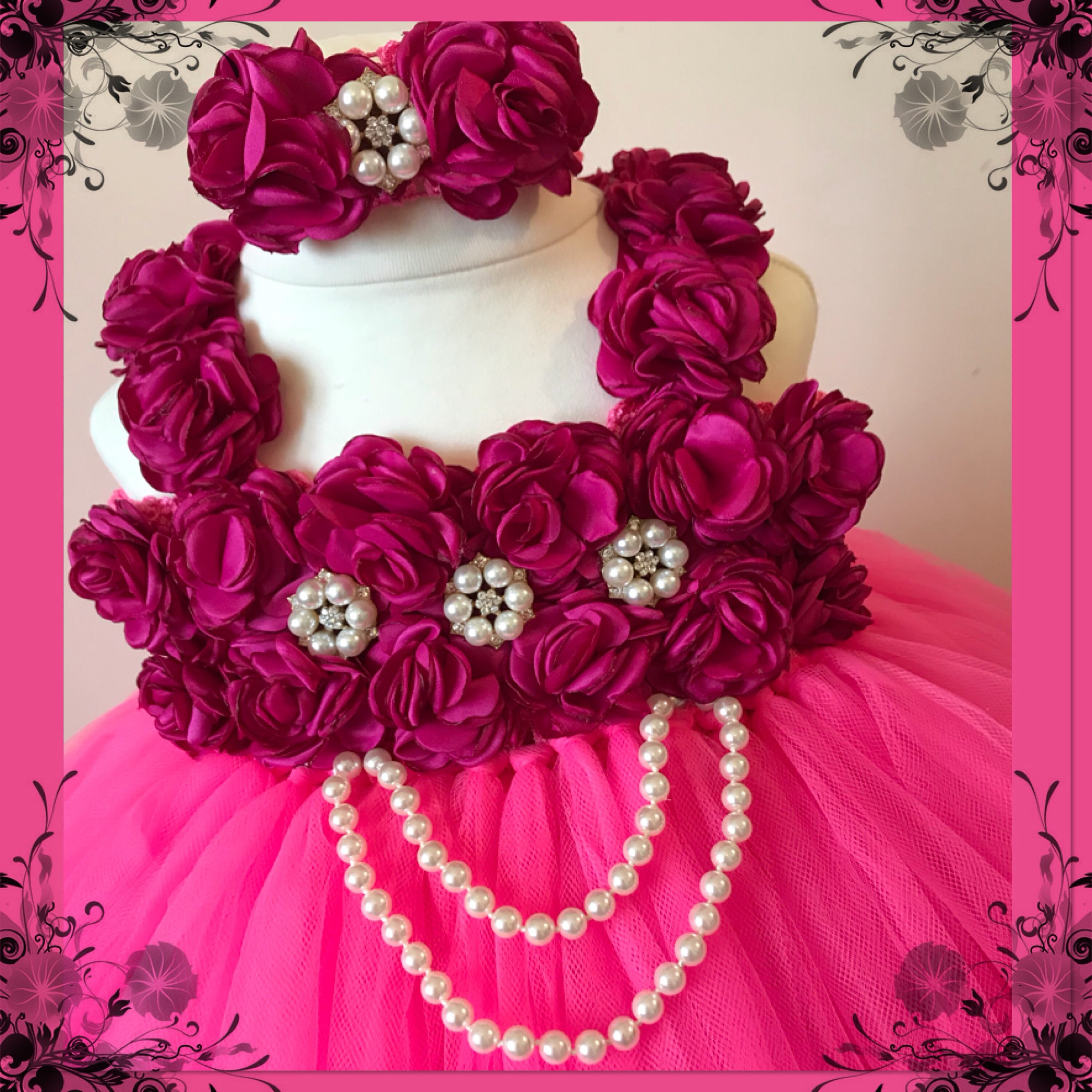 Beautiful Shocking Bright Pink Flower Girl Tutu Dress With Hot Rose ...