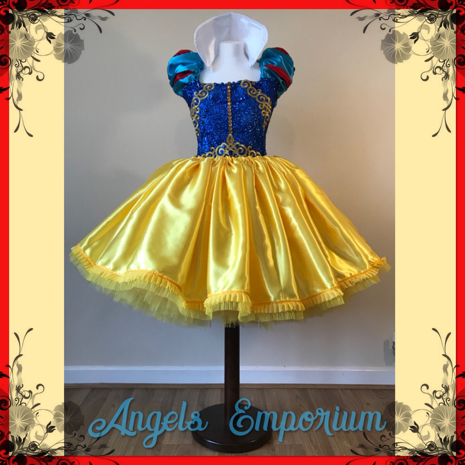 Snow White Inspired Tutu Dress Cosplay Costume Princess Satin - Etsy