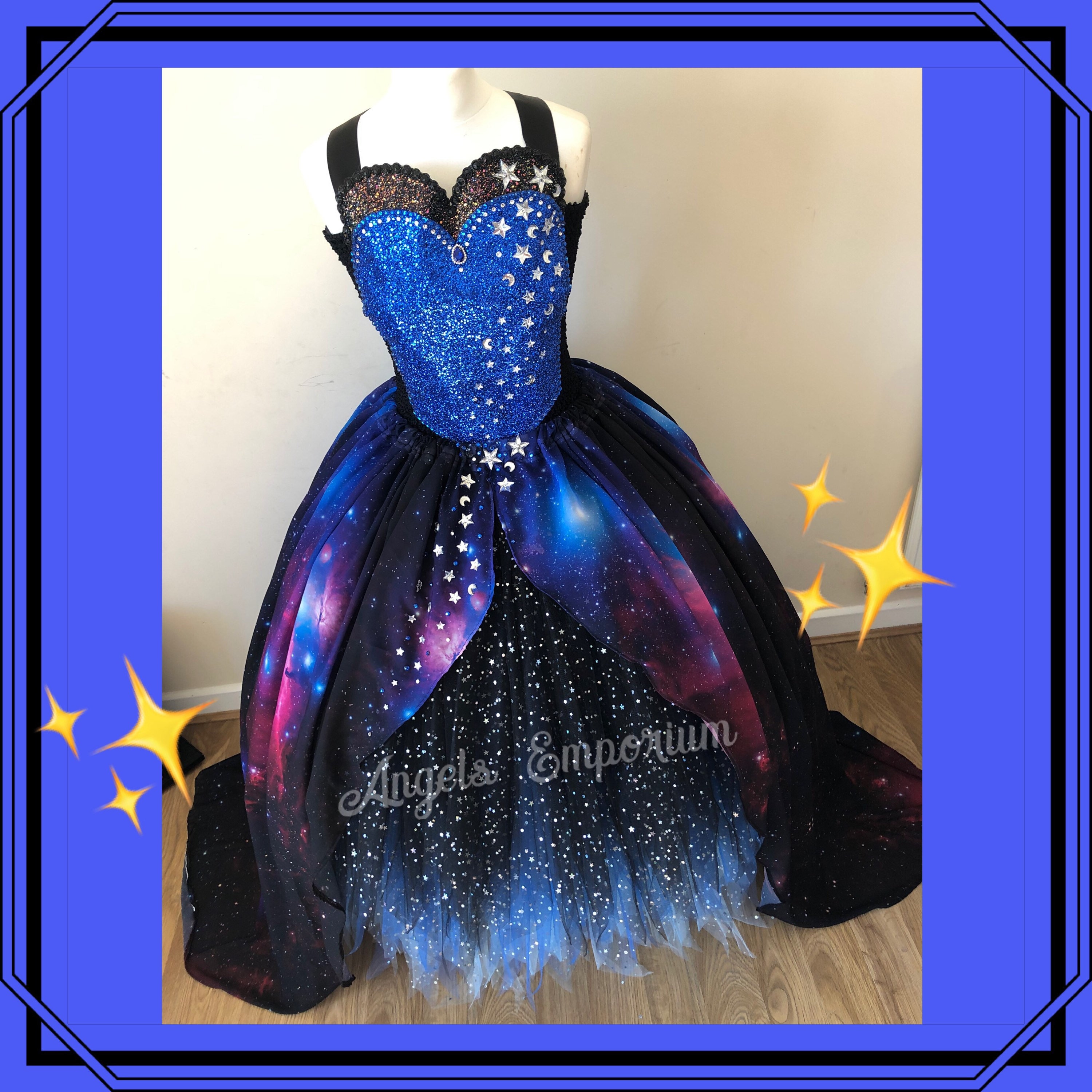 Stunning Glittering Galaxy Tutu Dress Swarovski Black Blue - Etsy UK