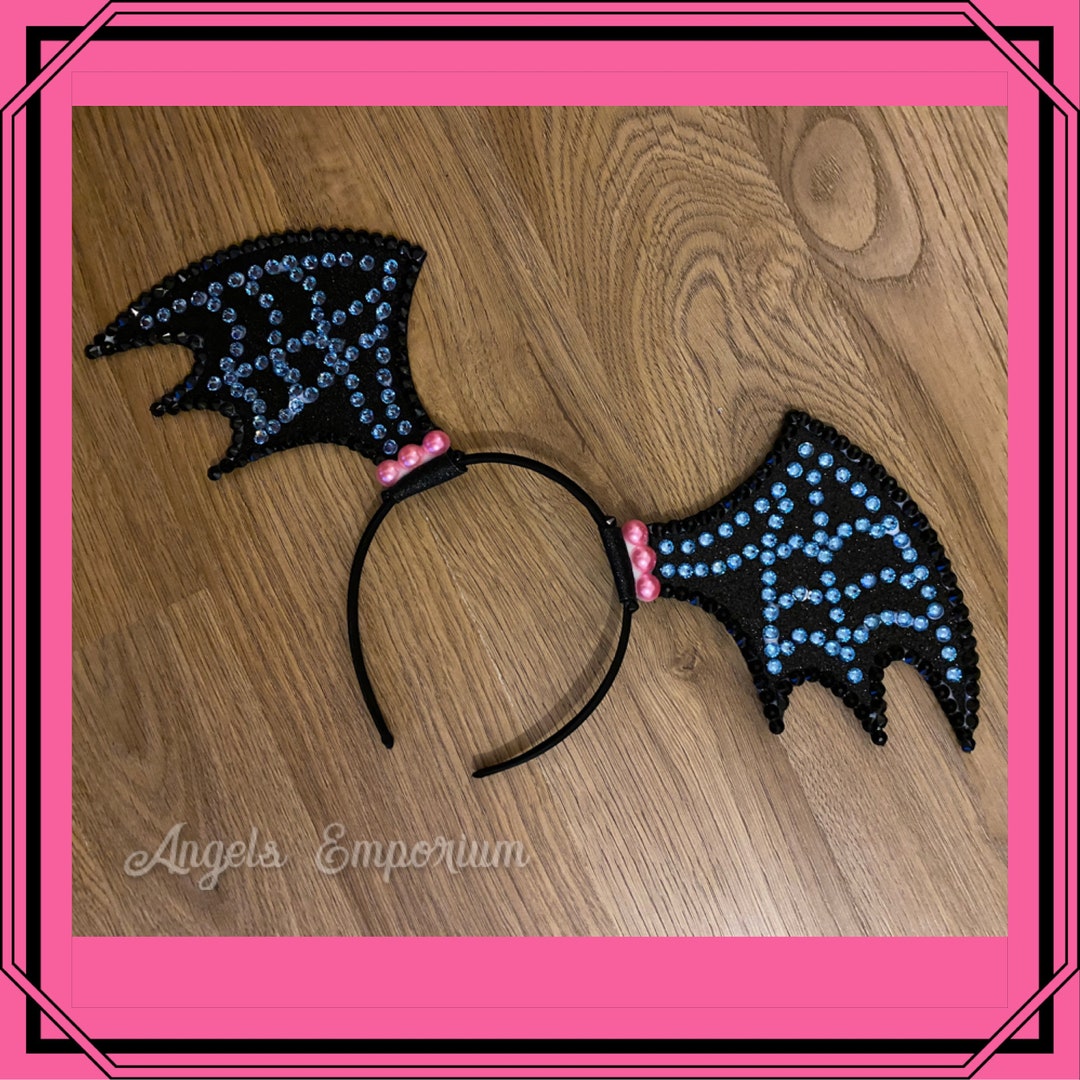 Accessory Vampire Vampirina Bat Wing Headband Headpiece Black Glitter ...