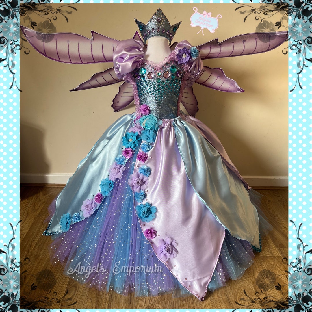 Blue Lilac Fairy Queen Princess Tutu Dress Cosplay Ball Gown Pageant ...