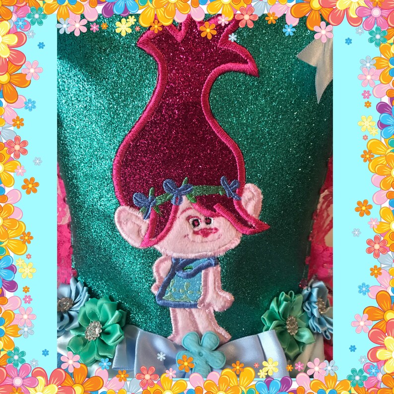 Princess Poppy the Troll Inspired Tutu Dress. Sparkly Costume | Etsy