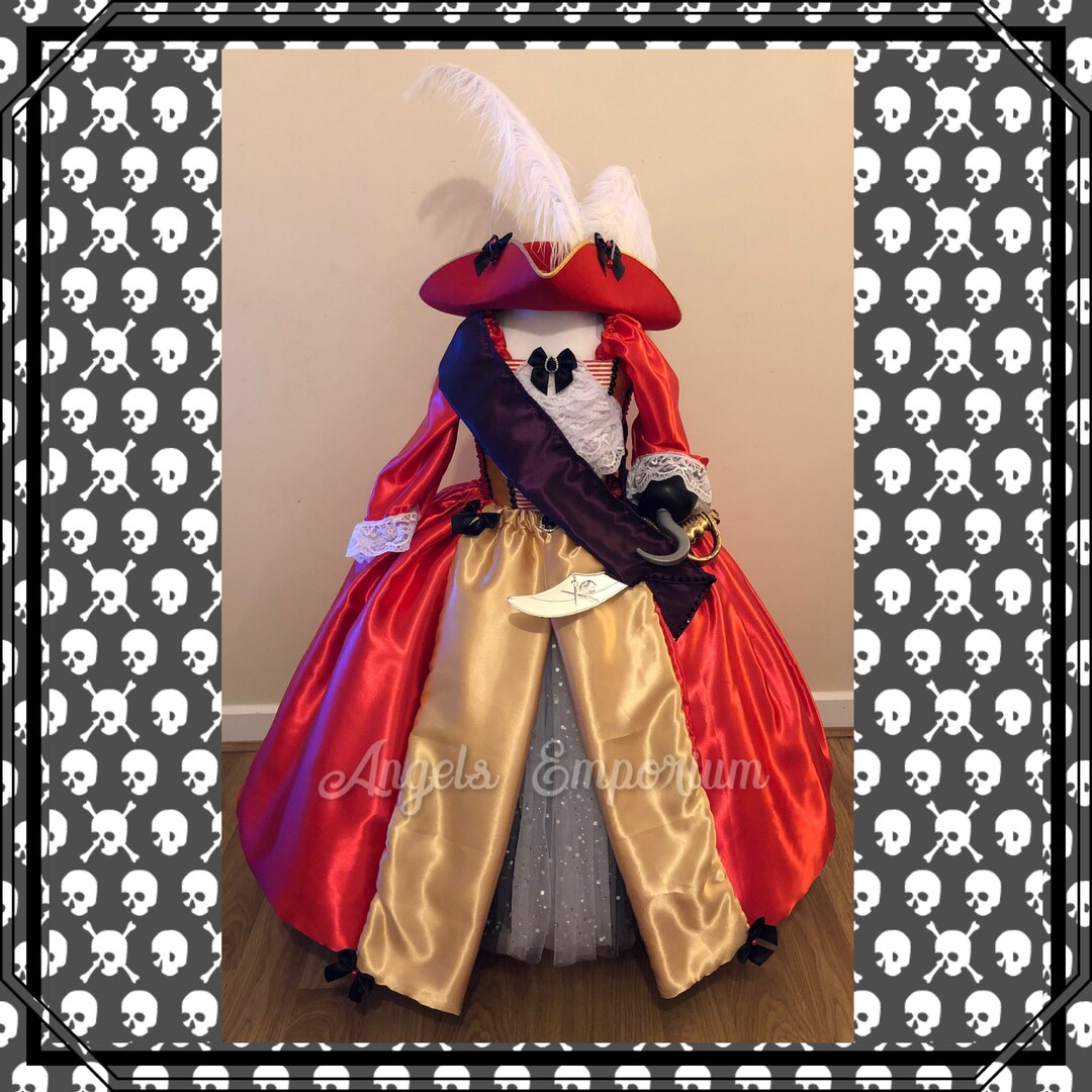 Captain Hook Pirate Tutu Dress Peter Pan Halloween Costume Birthday ...