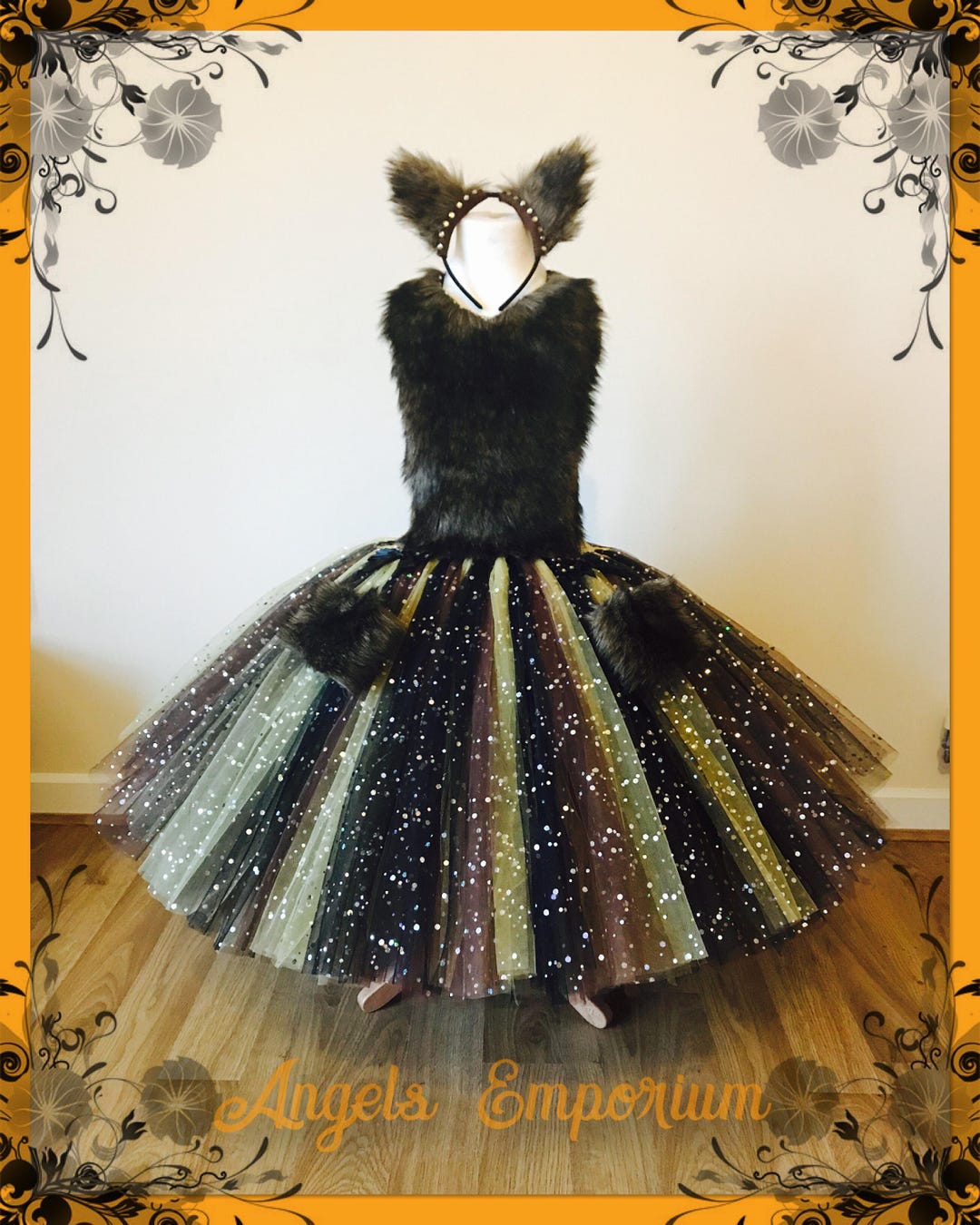 Luxury Faux Fur Werewolf Wolf Tutu Dress With Matching Ears and Cuffs ...
