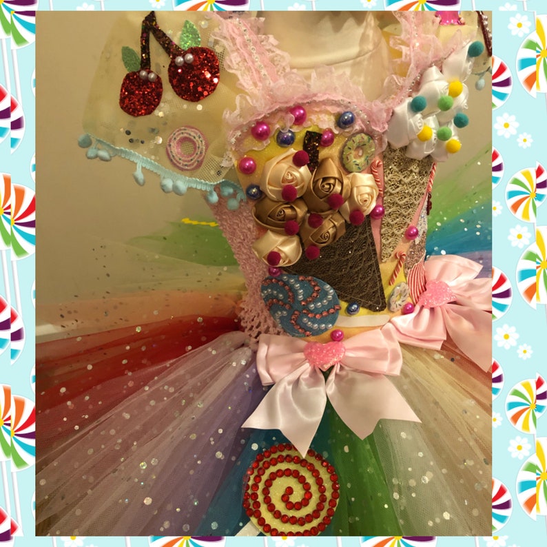 Candy Land Theme Tutu Dress Rainbow Sweets Treats Lollipop Pageant ...
