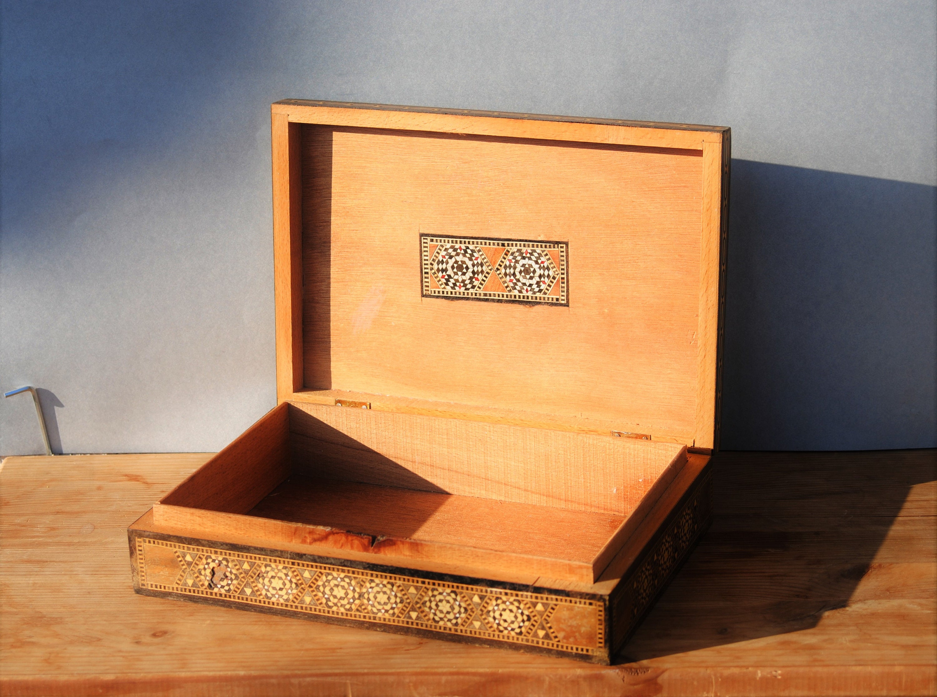 Antique Letterbox, Tribal Box, Intarsia Box, Large, Keepsake Gift ...