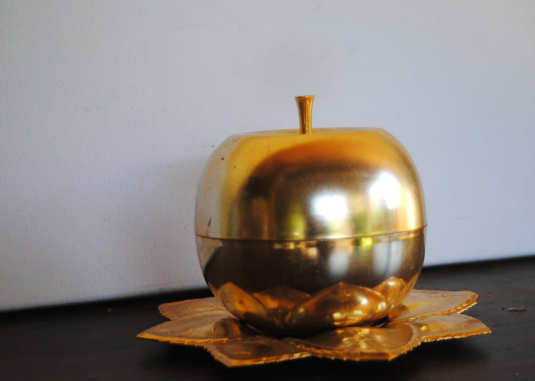 Vintage Golden Apple , Brass Coloured Apple Apple Home Decoration ...
