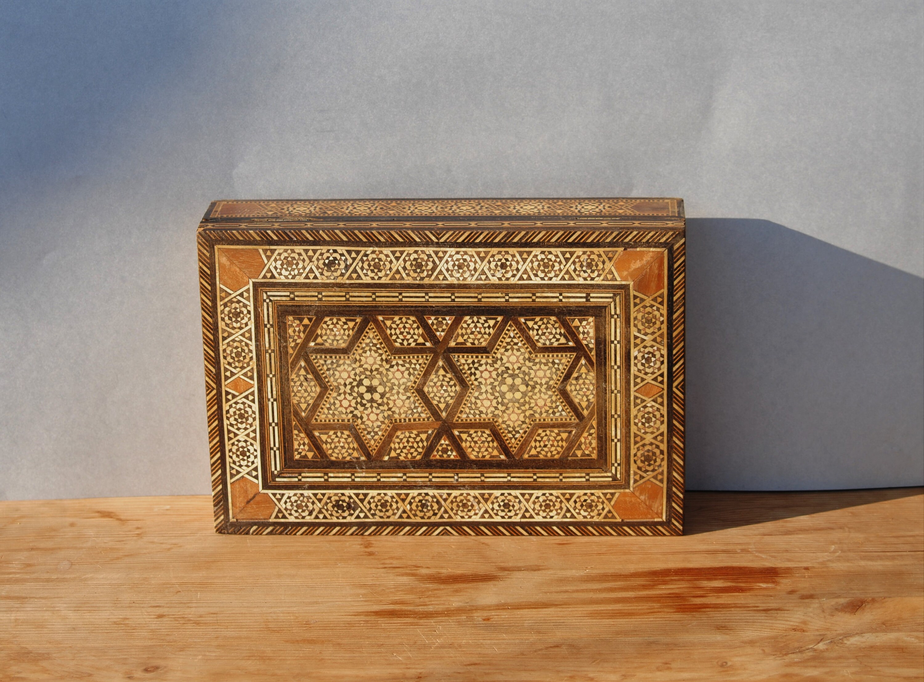 Antique Letterbox, Tribal Box, Intarsia Box, Large, Keepsake Gift ...