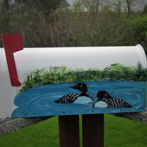 Hand Painted Mailbox Loon Mailbox Original Art Mothers Day | Etsy