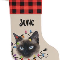 Siamese Cat Stocking, Made to Order Christmas Stocking for Pet Siamese ...