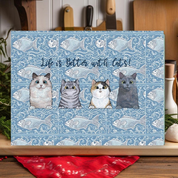 Cat Cutting Board - Etsy