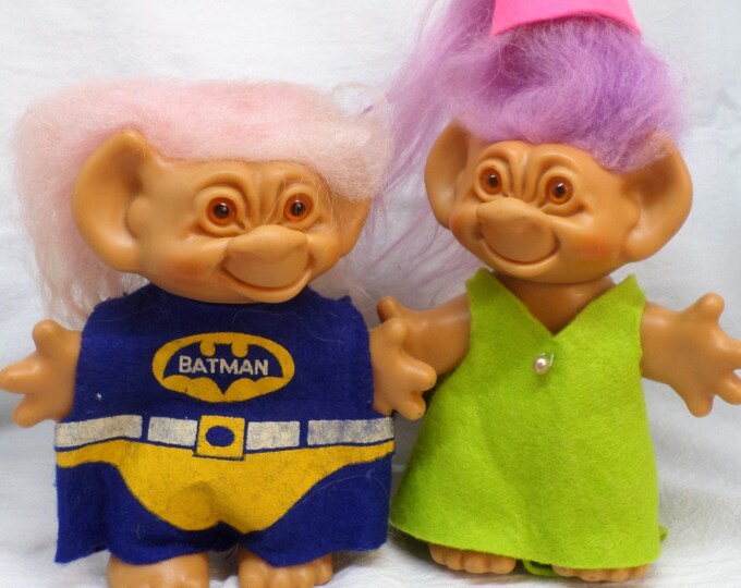 Vintage Troll Dolls 1964 Wishnik Batman and His Friend Twosome - Etsy