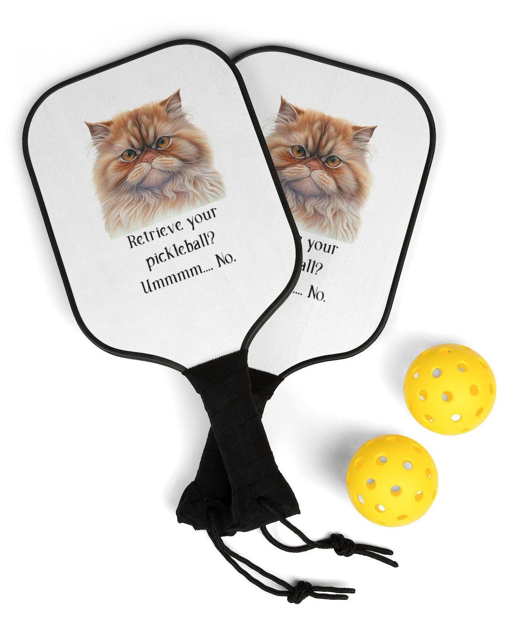 Cat Lover Pickleball Set, Pickleball Gift, Cat With Attitude Pickleball ...