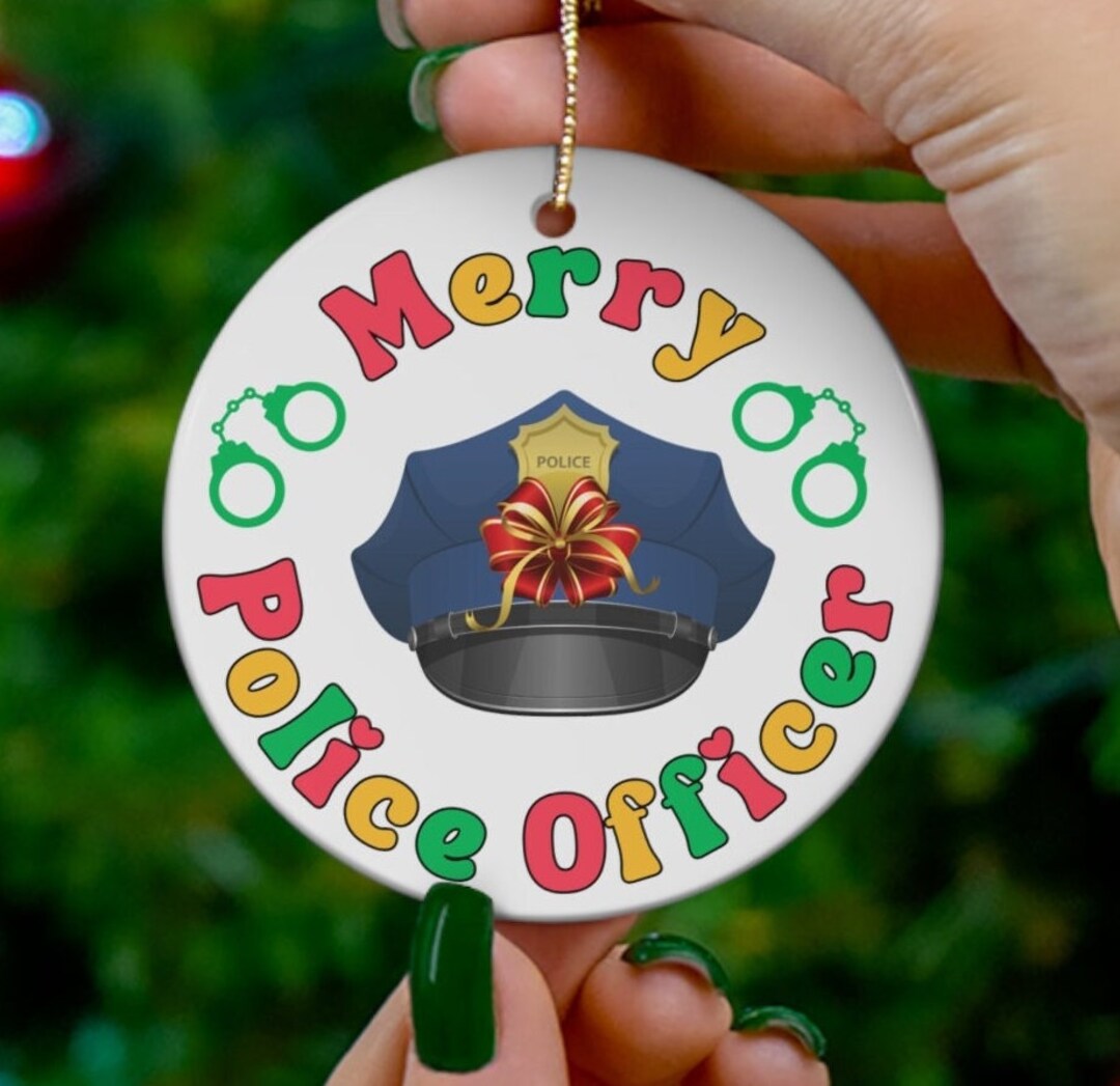 Merry Police Officer Christmas Ornament, Christmas Tree Ornaments ...