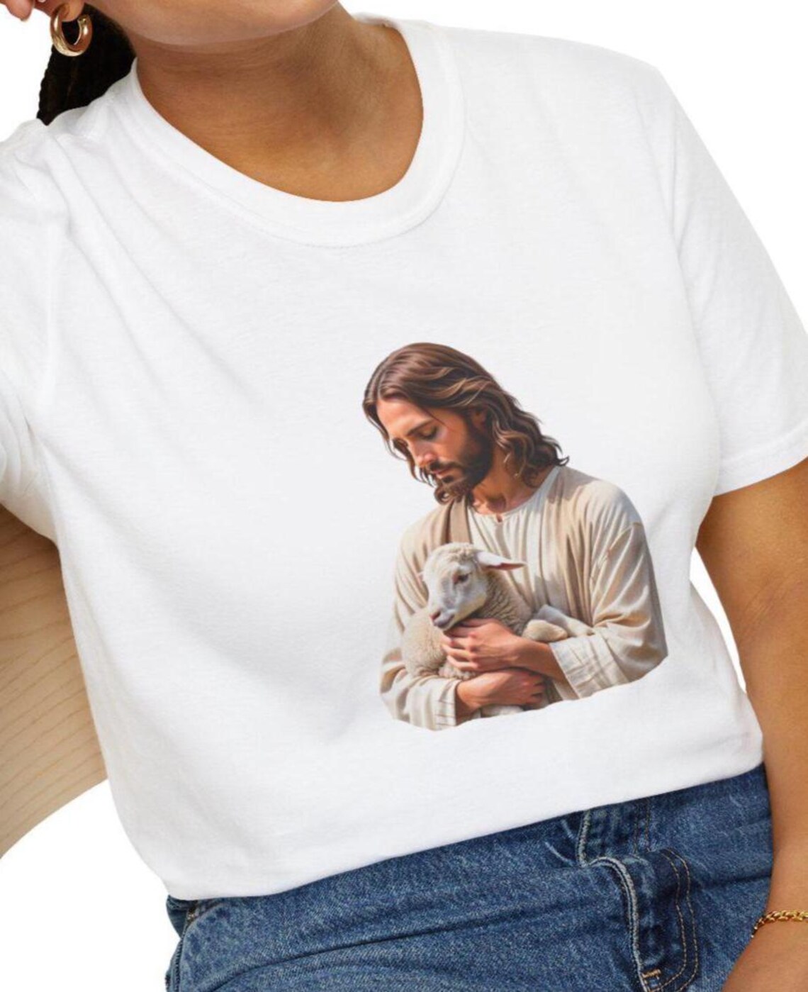 Jesus Holding Lamb Tee - Christian Faith Shirt, Summer Vibes Unisex T ...