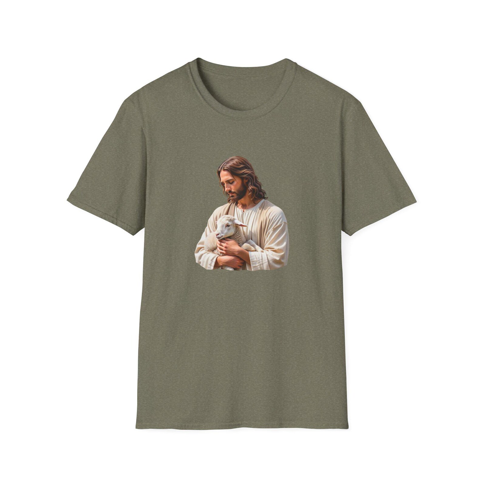Jesus Holding Lamb Tee - Christian Faith Shirt, Summer Vibes Unisex T ...