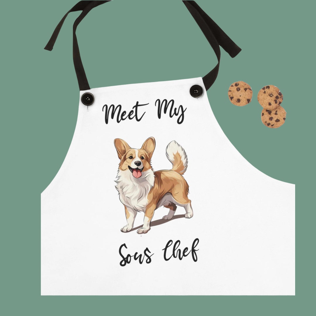 Corgi Mama Apron With Pic of Welsh Corgi Sous Chef, Cook's Apron for ...