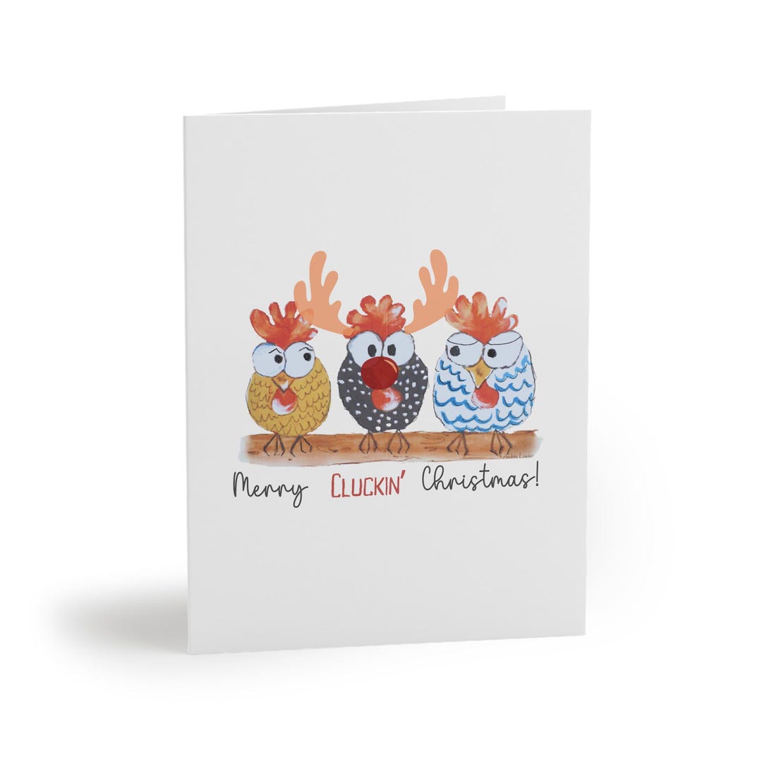 Christmas Card Chicken, Funny Chicken Holiday Card, Chicken Lover ...