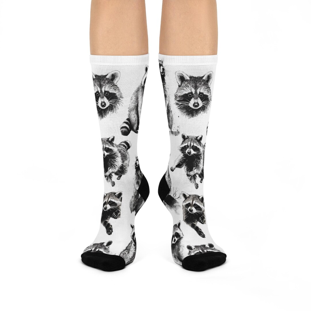 Raccoon Socks, Funny Raccoon Socks, Halloween Costume Socks, Raccoon ...