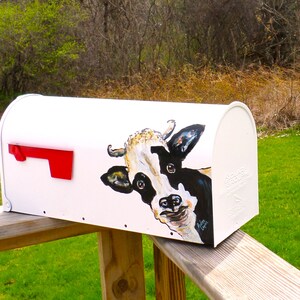 Hand Painted Mailbox, Custom Mailbox, Cow Art, Cows, Painted Mailbox ...