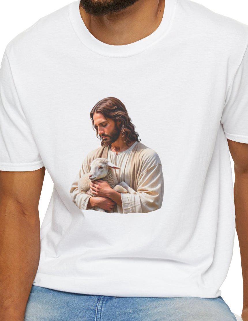 Jesus Holding Lamb Tee - Christian Faith Shirt, Summer Vibes Unisex T ...