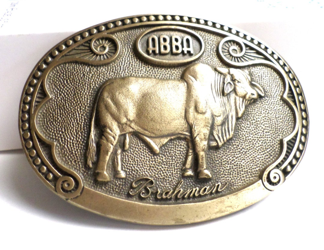 Tony Lama Abba Collection Solid Brass Cattle Breed Series Belt Buckle ...