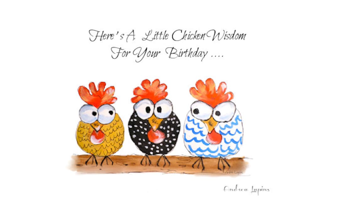 Chicken Lady Birthday Card, Chicken Joke Birthday Card, Humorous ...