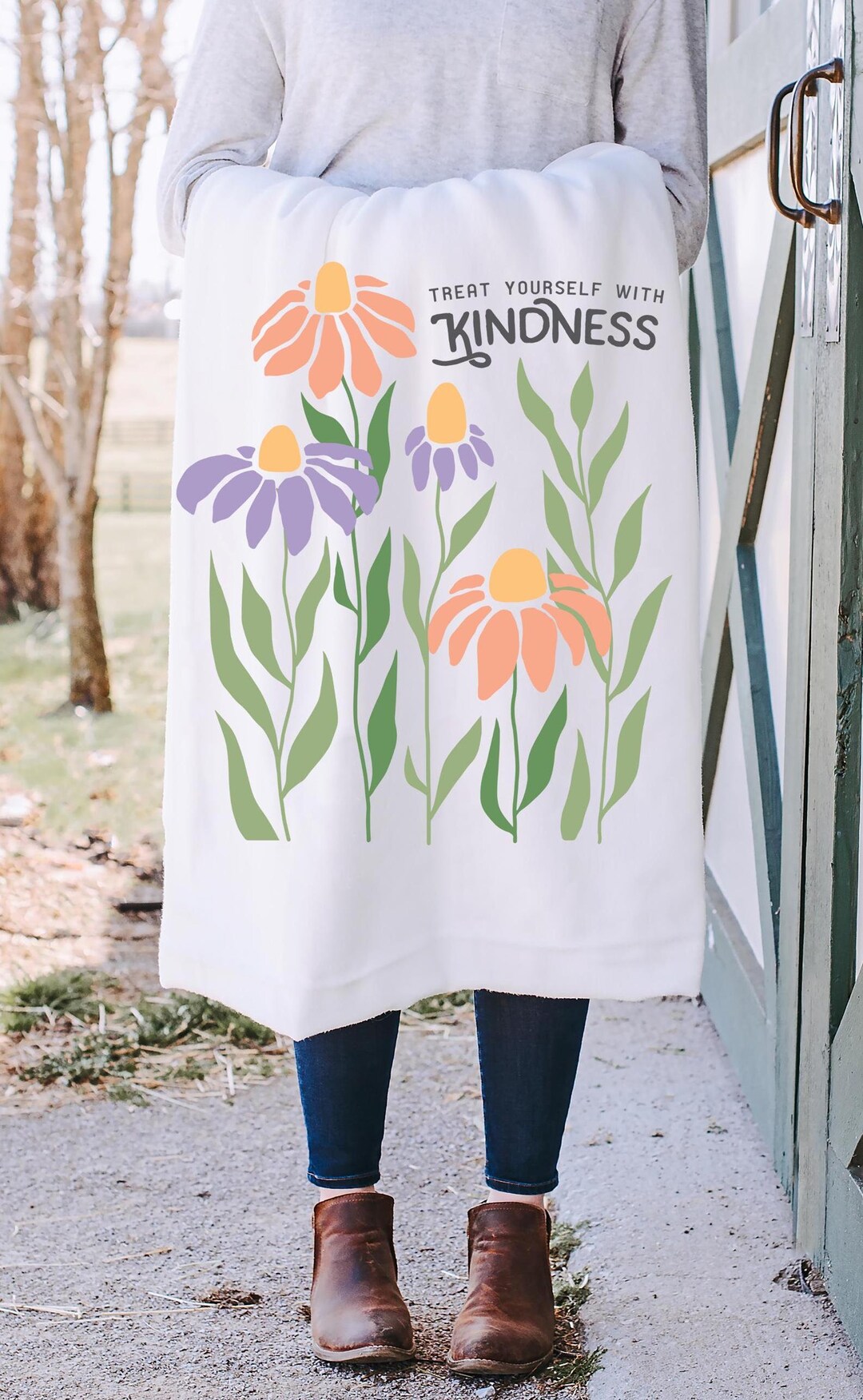Kindness Blanket, Be Kind to Yourself Blanket, Breast Cancer Blnkt ...