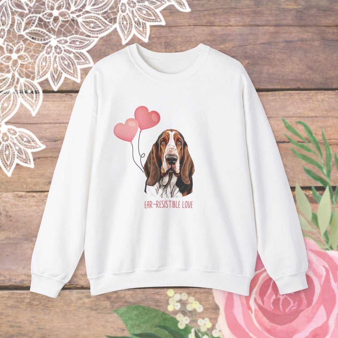 Ear Resistible Love Basset Hound Sweatshirt, Basset Lover Sweater, Dog ...