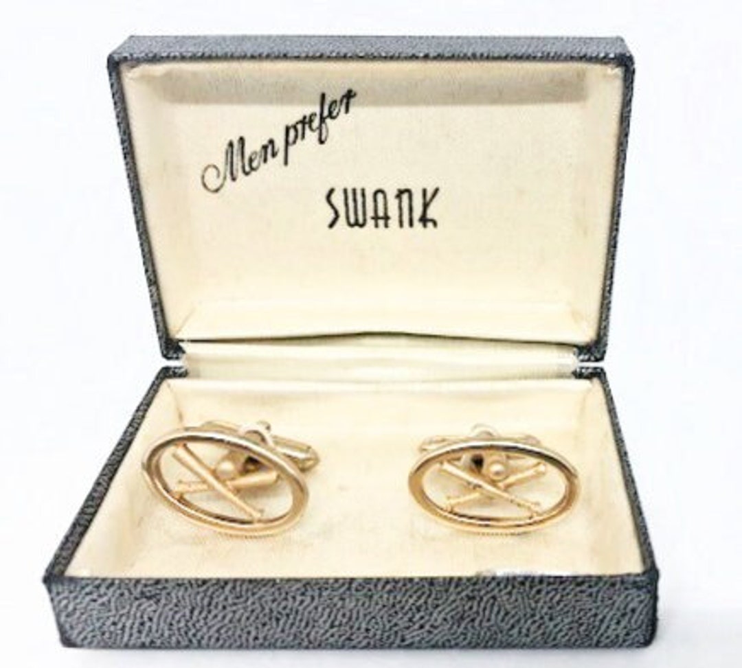 Swank Cufflinks Baseball Theme Gold Tone Vintage, Gift for Dad, Mens ...