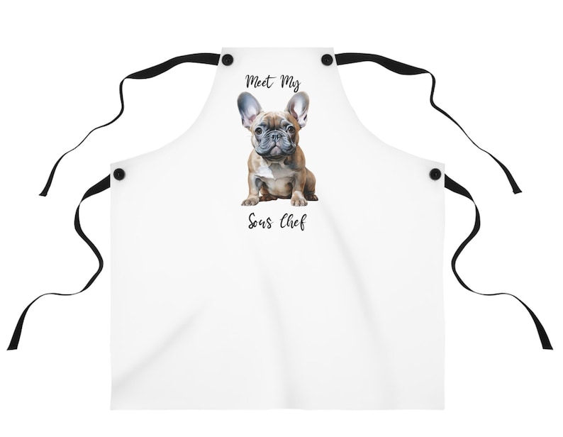 Frenchie Mama Apron Pic of French Bulldog Sous Chef, Cook's Apron for ...