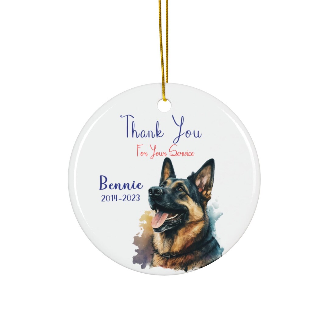 Service Dog Memorial, Service Dog Award, K-9 Dog Award, Thank You ...