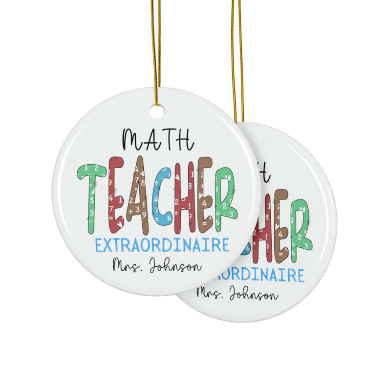 Math Teacher Extraordinaire Ornament, Math Teacher Gift, Christmas Gift ...