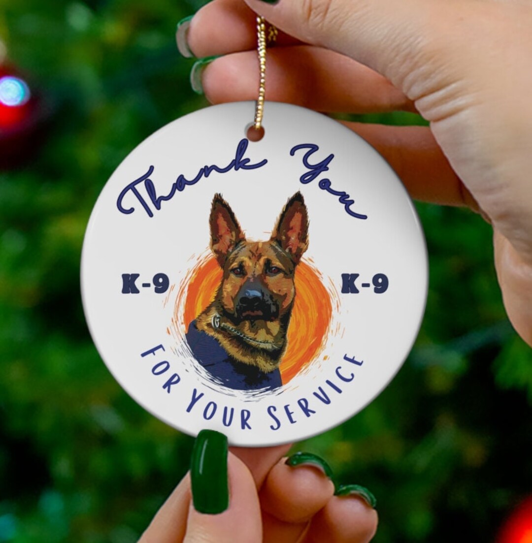 K-9 Officer Ornament, Police Dog Christmas Gift, Canine Hero Decoration ...